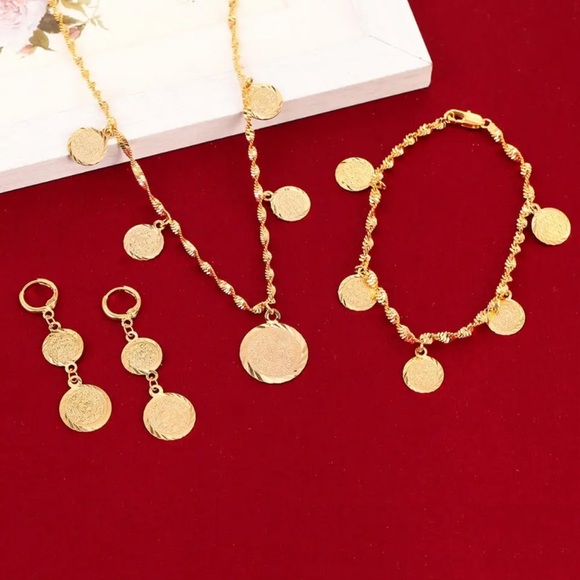Jewelry | 24k Dubai Gold Plated Arabic Money Sign Coin Jewelry Set ...